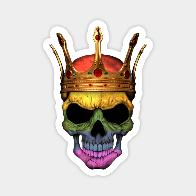 Rainbow Flag Skull with Crown - Gay Pride - Magnet | TeePublic
