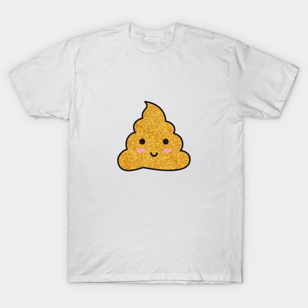 Gold glitter poop emoji - Poop - T-Shirt | TeePublic