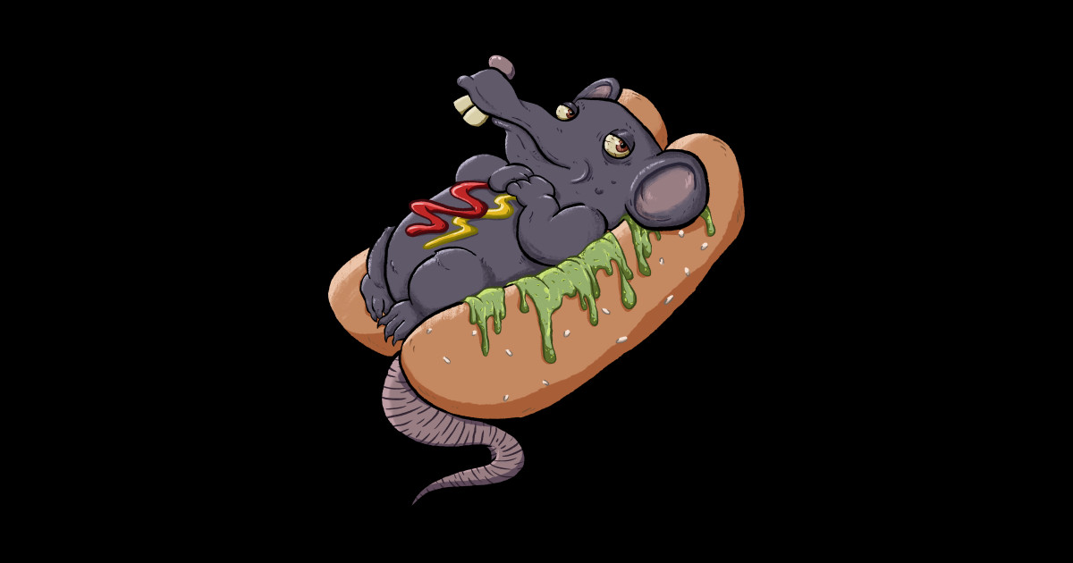 Hot Dog Rat - Hot Dog - Sticker | TeePublic