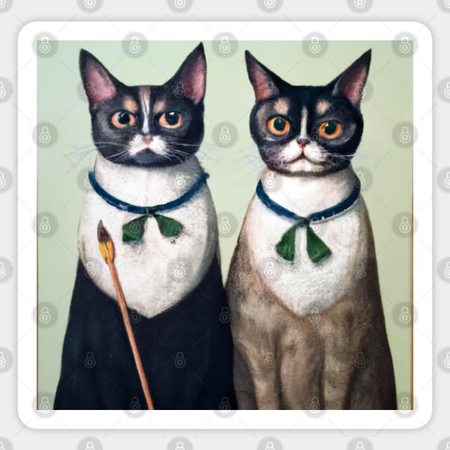 Two cute cats - Cats - Sticker | TeePublic