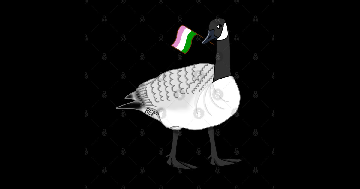 Giselle The Genderqueer Goose - Genderqueer Pride - Sticker | TeePublic