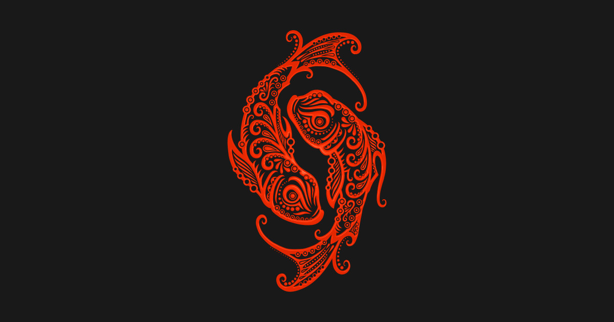 Red Pisces Zodiac Sign - Pisces - T-Shirt | TeePublic