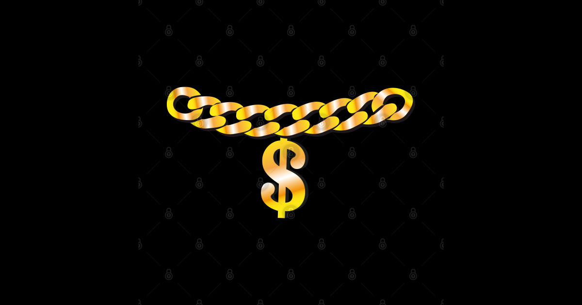 Dollar Gold Chain - Gold Chain - Sticker | TeePublic