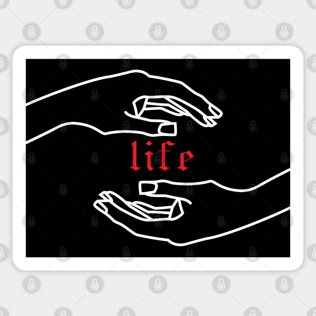 Red life lettering - Life - Sticker | TeePublic