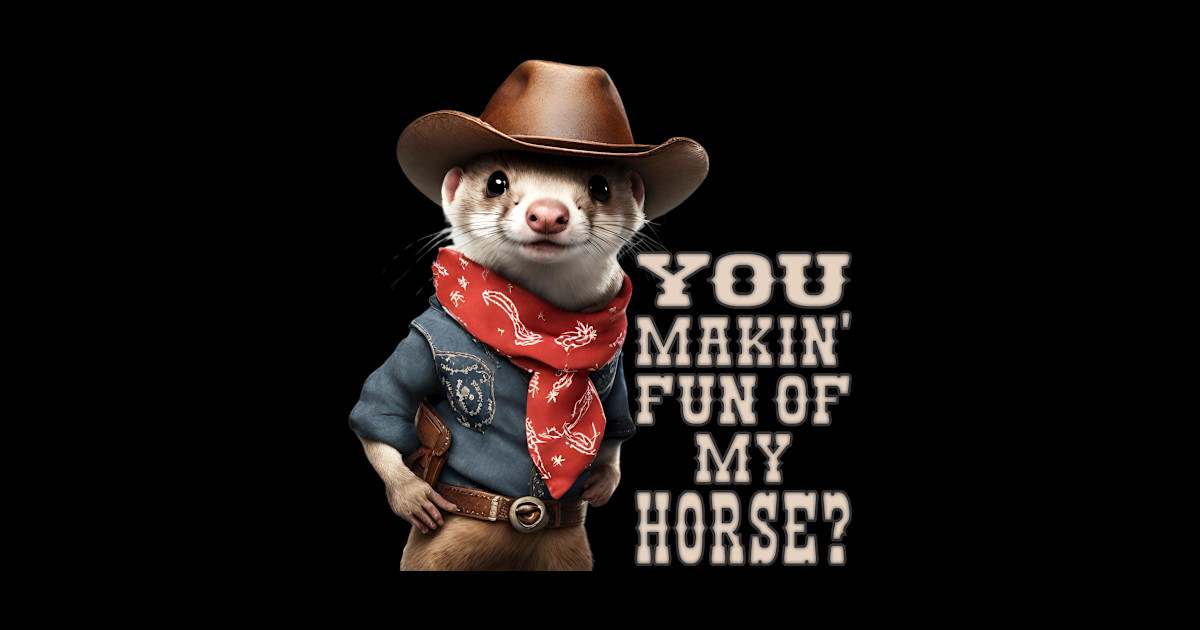 Funny animal weasel cowboy horse western American west - Western Cowboy ...