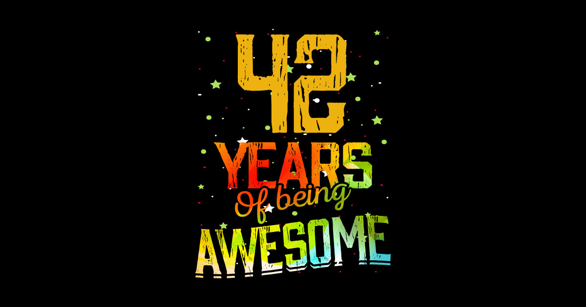 42 Years Of Being Awesome Gifts 42th Anniversary Gift Vintage Retro ...