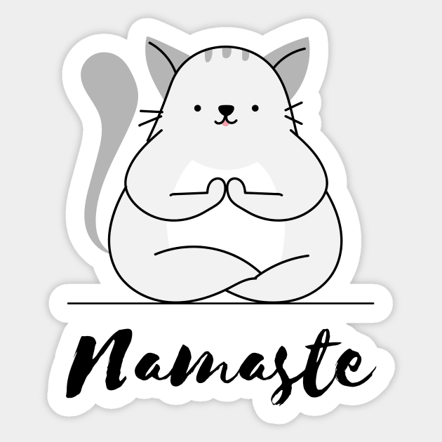 Funny Cat Yoga Namaste Pose - Cat - Sticker | TeePublic