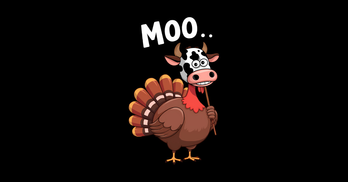 Turkey Moo Thanksgiving - Turkey Moo Funny - Posters and Art Prints ...