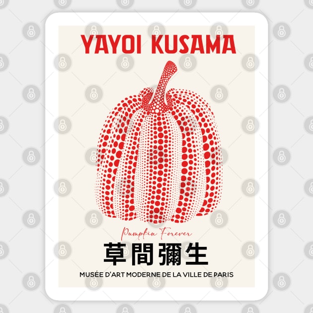 Yayoi Kusama Reworked Red Pumpkin Design - Yayoi Kusama - Sticker ...
