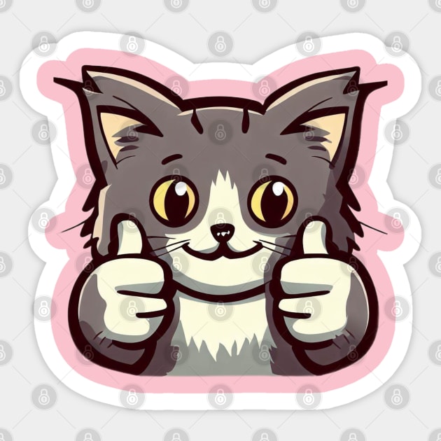 Thumbs Up Cat - Thumbsupcat - Sticker | TeePublic