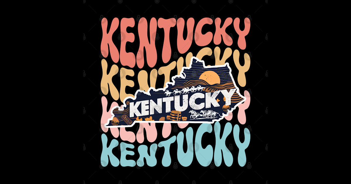 KENTUCKY - 50 retro vintage states - Kentucky - Sticker | TeePublic