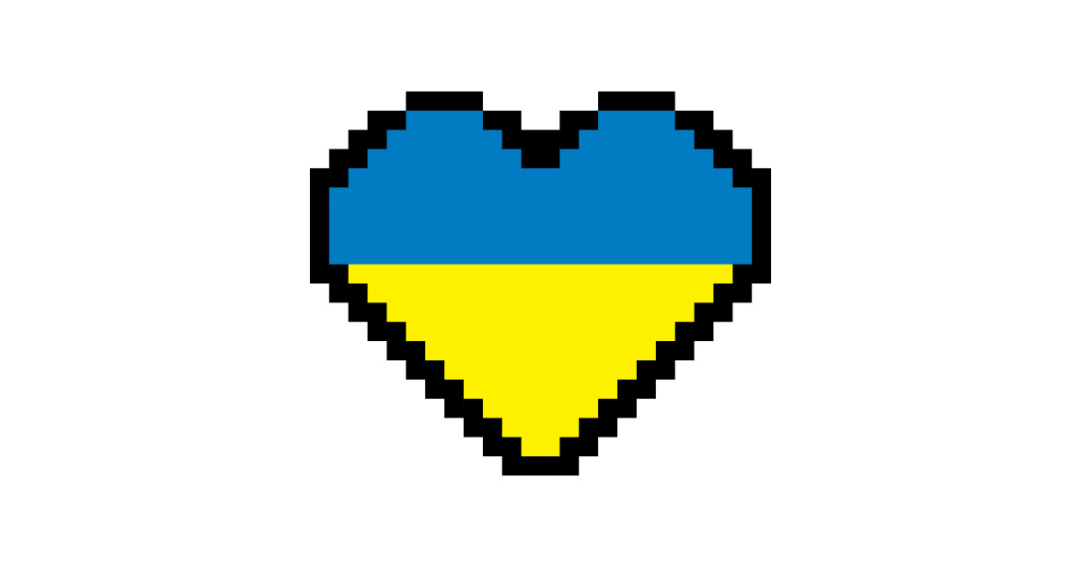 Ukraine Flag Pixel Art, Ukranian Flag pixel art - Ukraine - T-Shirt ...