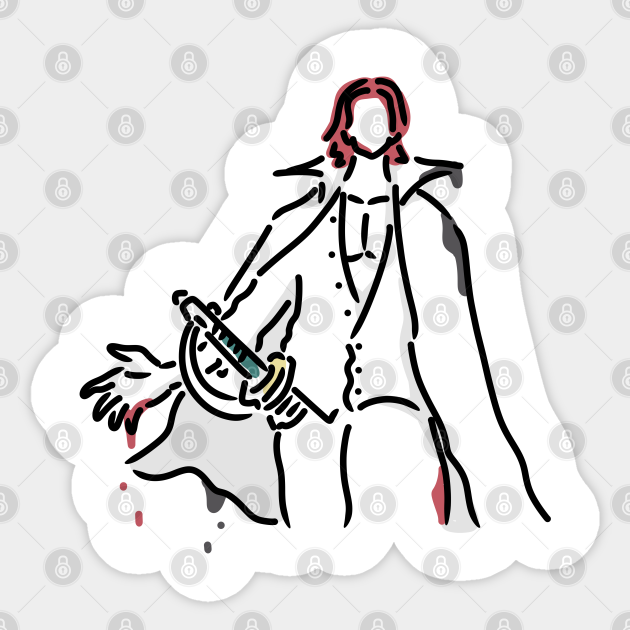 Shanks line art - Anime And Manga - Sticker | TeePublic