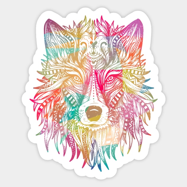 Boho Wolf - Boho Wolf - Sticker | TeePublic