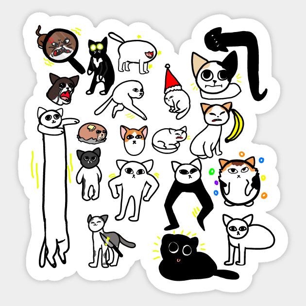Cursed Cat Memes - Cats - Sticker | TeePublic