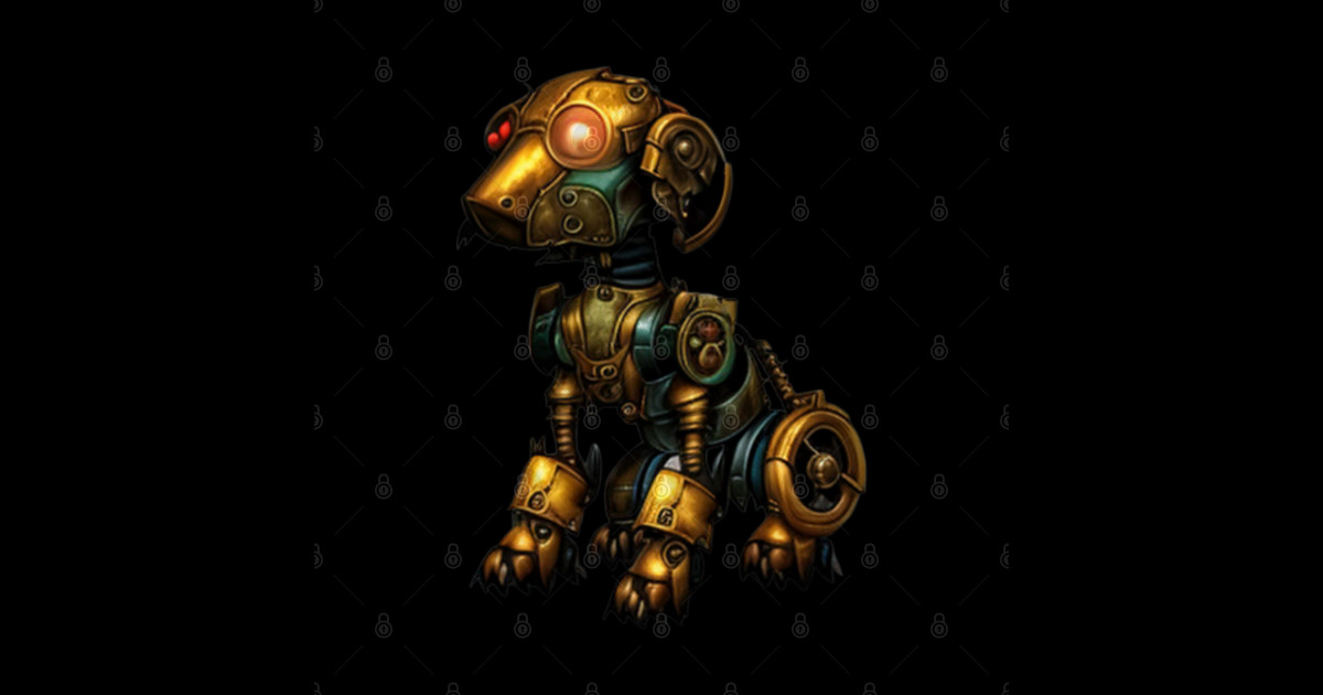 Steampunk Robot Dog - Steampunk - Sticker | TeePublic
