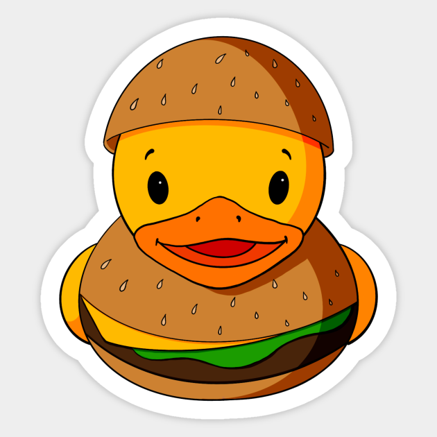 Burger Rubber Duck - Cheeseburger - Sticker | TeePublic