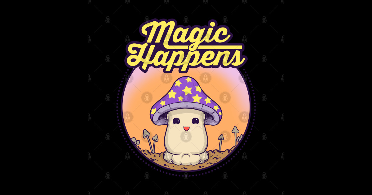 Magic Happens - Flying Mushrooms - Sticker | TeePublic