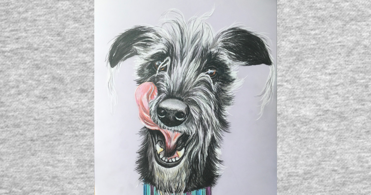 Cheeky scruffy Lurcher - Lurcher - T-Shirt | TeePublic