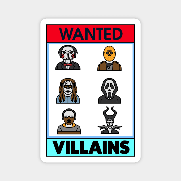 WANTED VILLAINS - Horror Villain - Magnet | TeePublic