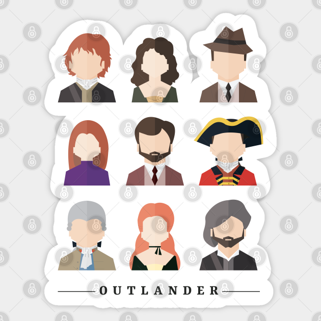 Outlander Characters Icons Illustration - Outlander - Sticker | TeePublic