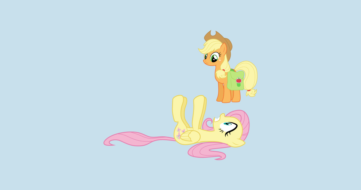 Applejack and Fainted Fluttershy - My Little Pony - T-Shirt | TeePublic