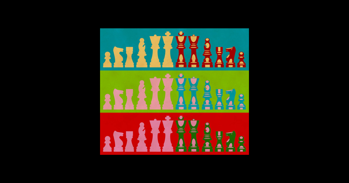Chess Game Lover Pop Art Style Design Queen King Pawl Gift for him Idea ...