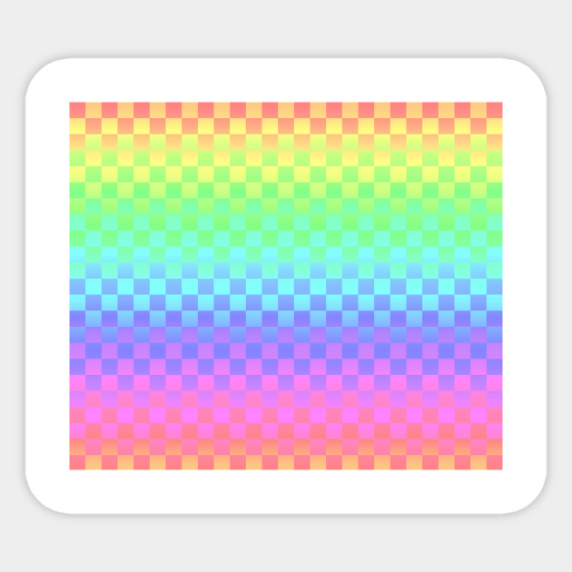 Rainbow Ombre Checkered Pattern - Rainbow - Sticker | TeePublic