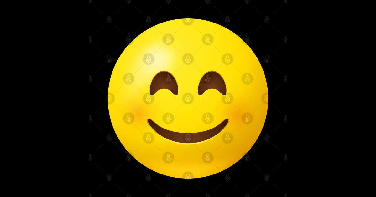 A smiling face emoji with smiling eyes - Smiling Emoji Face - Posters ...