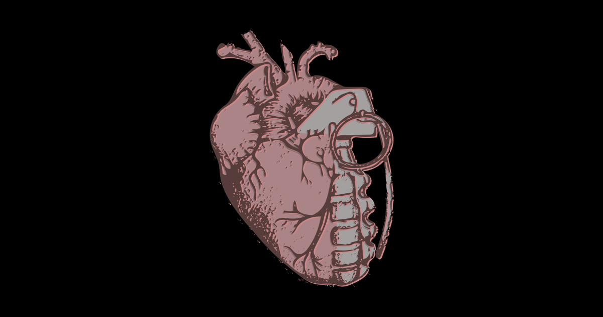 Heart Grenade - Grenade - Sticker | TeePublic