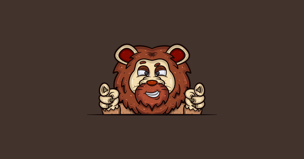 Lion Cartoon With Smug Face Expression - Lion - T-Shirt | TeePublic