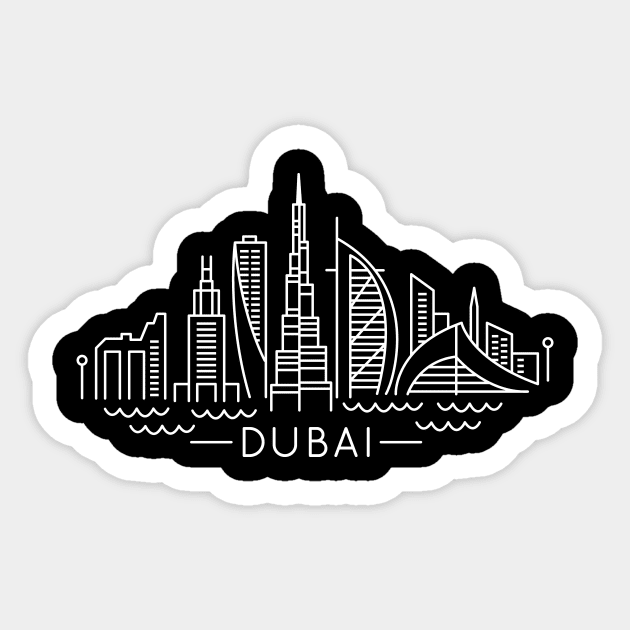 Dubai line art - Dubai - Sticker | TeePublic