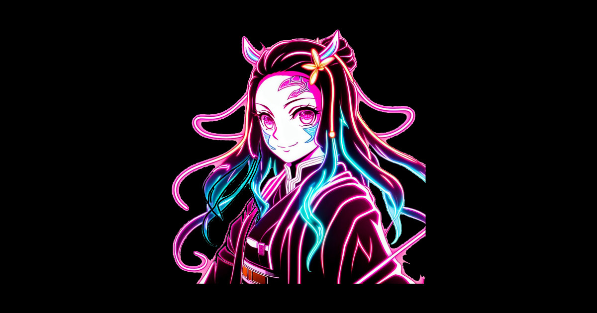 Neon Nezuko - Nezuko - Sticker | TeePublic