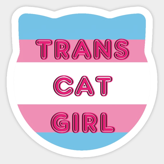 Trans Cat Girl Transgender Flag With Cat Ears Design - Trans Pride ...