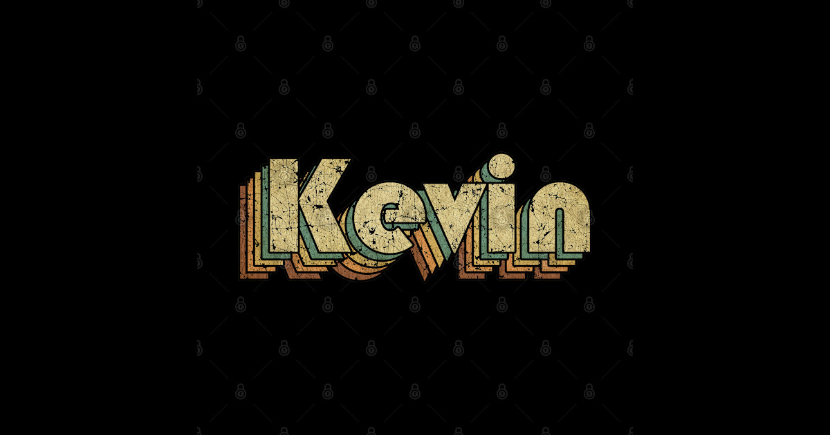 Kevin // Vintage Rainbow Typography Style // 70s - Kevin - Sticker ...