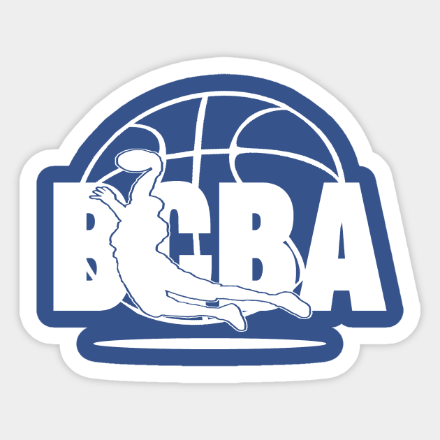 BCBA WHITE LOGO WITH BBALL - Bcba - Sticker | TeePublic