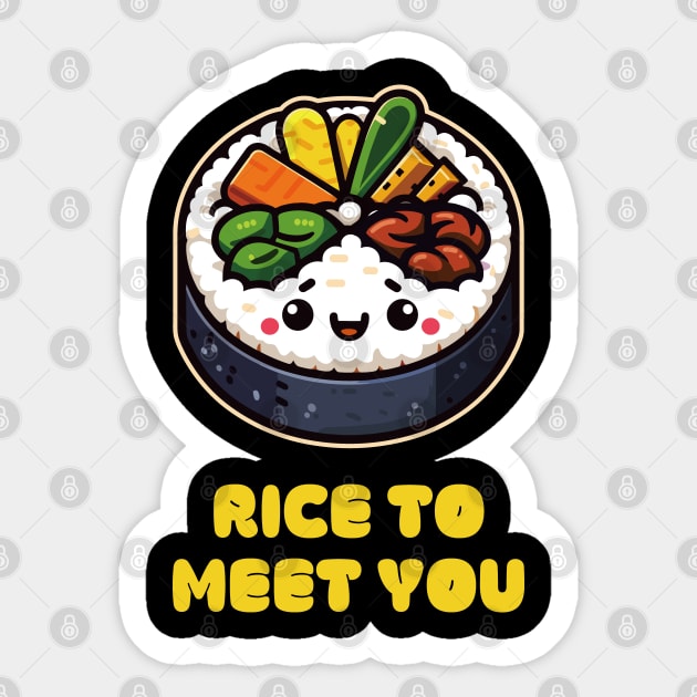 Cute Kimbap Rice to meet to you - Kimbap - Sticker | TeePublic