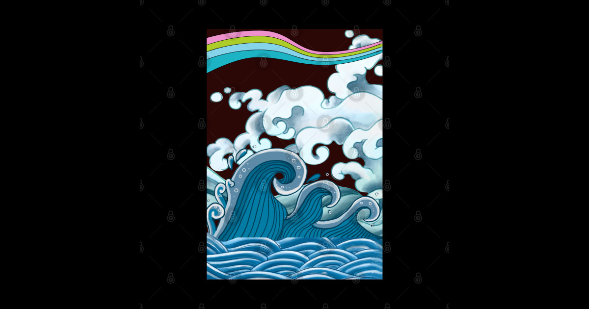 Tsunami - Waves - Sticker | TeePublic