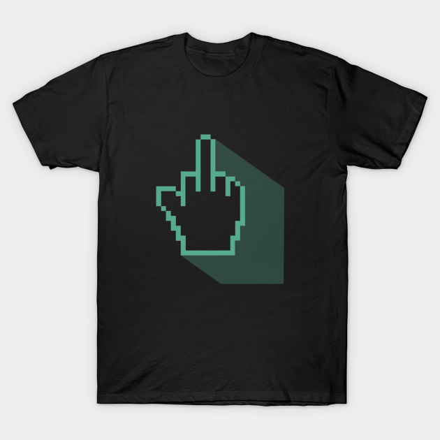 80s 90s pixelated middle finger - Middle Finger Salute - T-Shirt ...