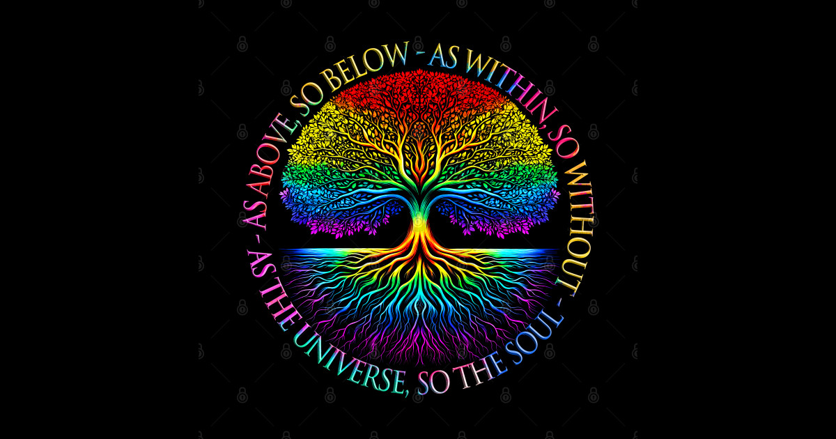 Rainbow Tree of Life – As Above So Below - Tree - Sticker | TeePublic