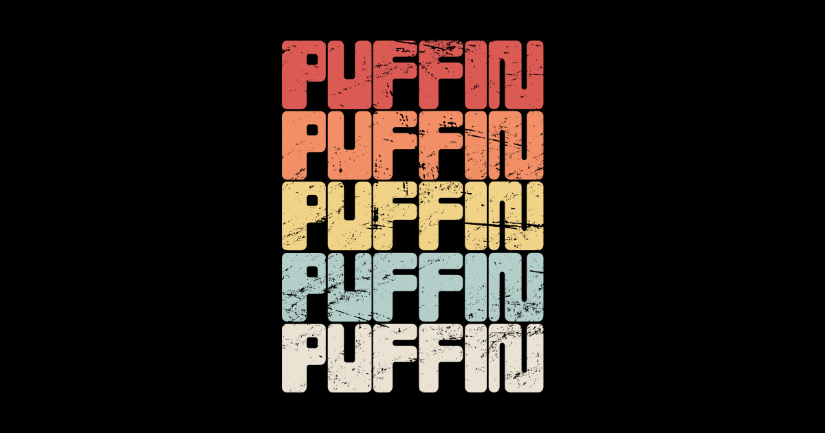 Vintage PUFFIN Text - Puffin - Sticker | TeePublic
