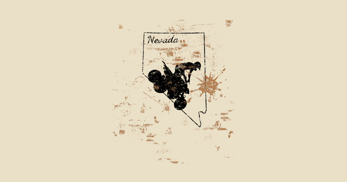 Nevada Off Road ATV Mud Four Wheeling State Map - Atv - T-Shirt | TeePublic