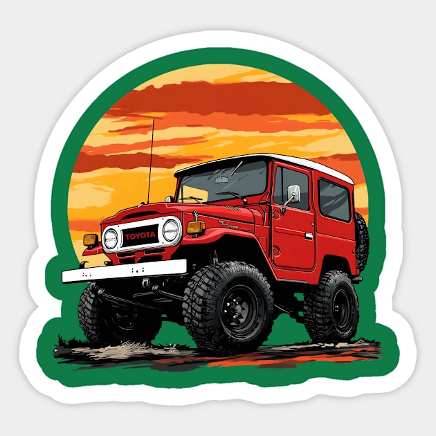 Land Cruiser Sunset - Toyota Land Cruiser - Sticker | TeePublic