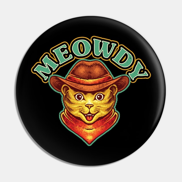 Meowdy Meow Howdy Funny Cat Meme Texas Cowboy - Meowdy Howdy - Pin ...