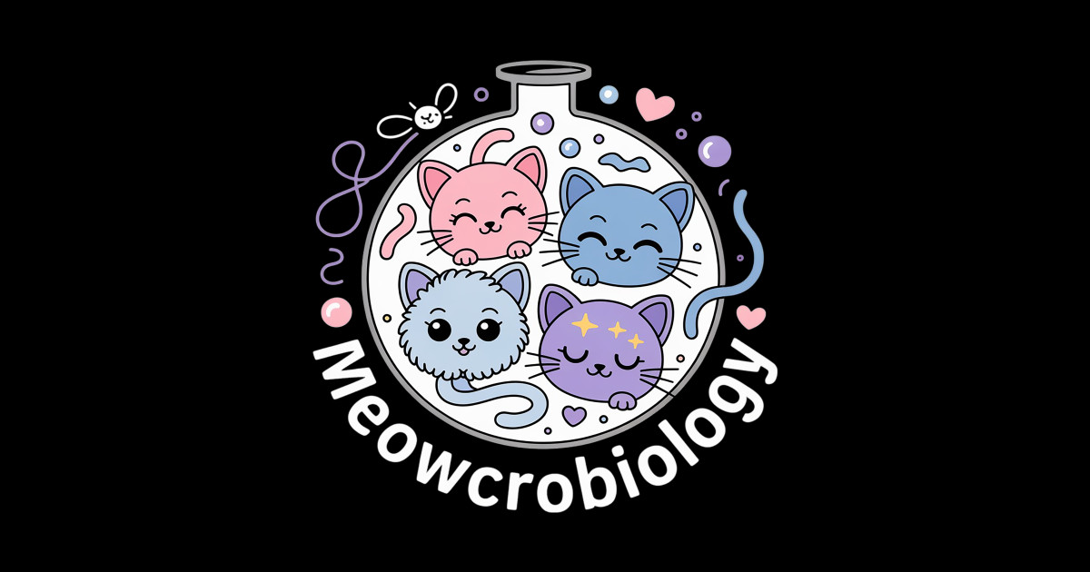 Meowcrobiology Microscopic Cats Science Pet School Biology ...