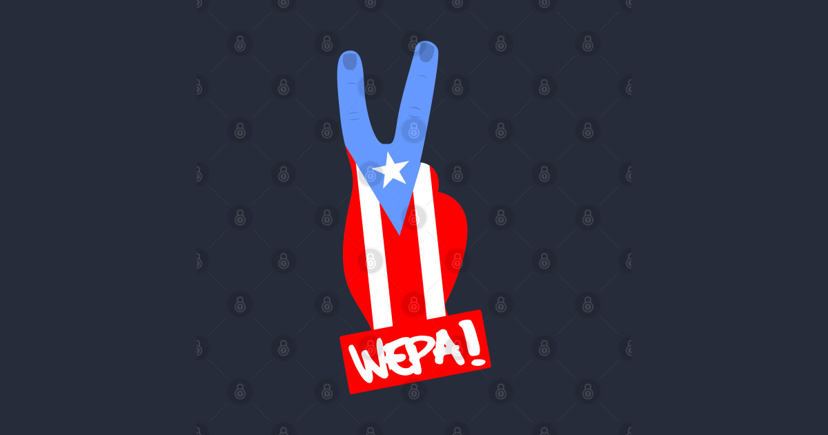 Puerto Rico Wepa Boricua Flag Peace Sign - Puerto Rico - Sticker ...