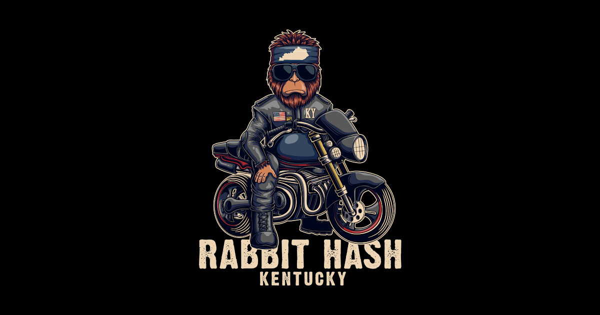 Rabbit Hash Motorcycle - Rabbit Hash Kentucky - Sticker | TeePublic