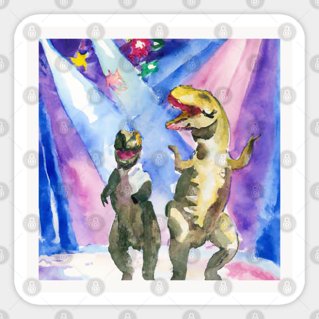 T-Rex Couple Dancing - Dinosaur - Sticker | TeePublic