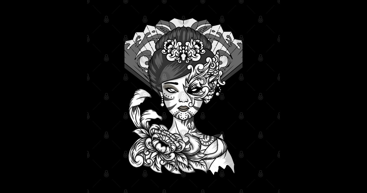 Geisha Demon Tribal Tattoos - Geisha - Sticker | TeePublic