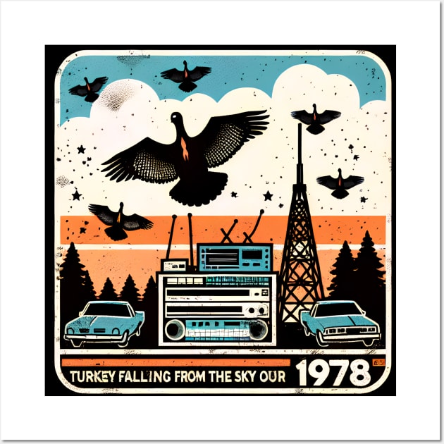 8k Unraveling the Iconic Nostalgia: The WKRP Turkey Drop T-Shirt Design ...